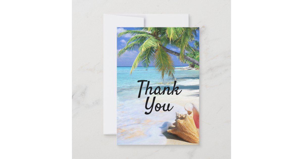 Beach Ocean theme thank you card | Zazzle