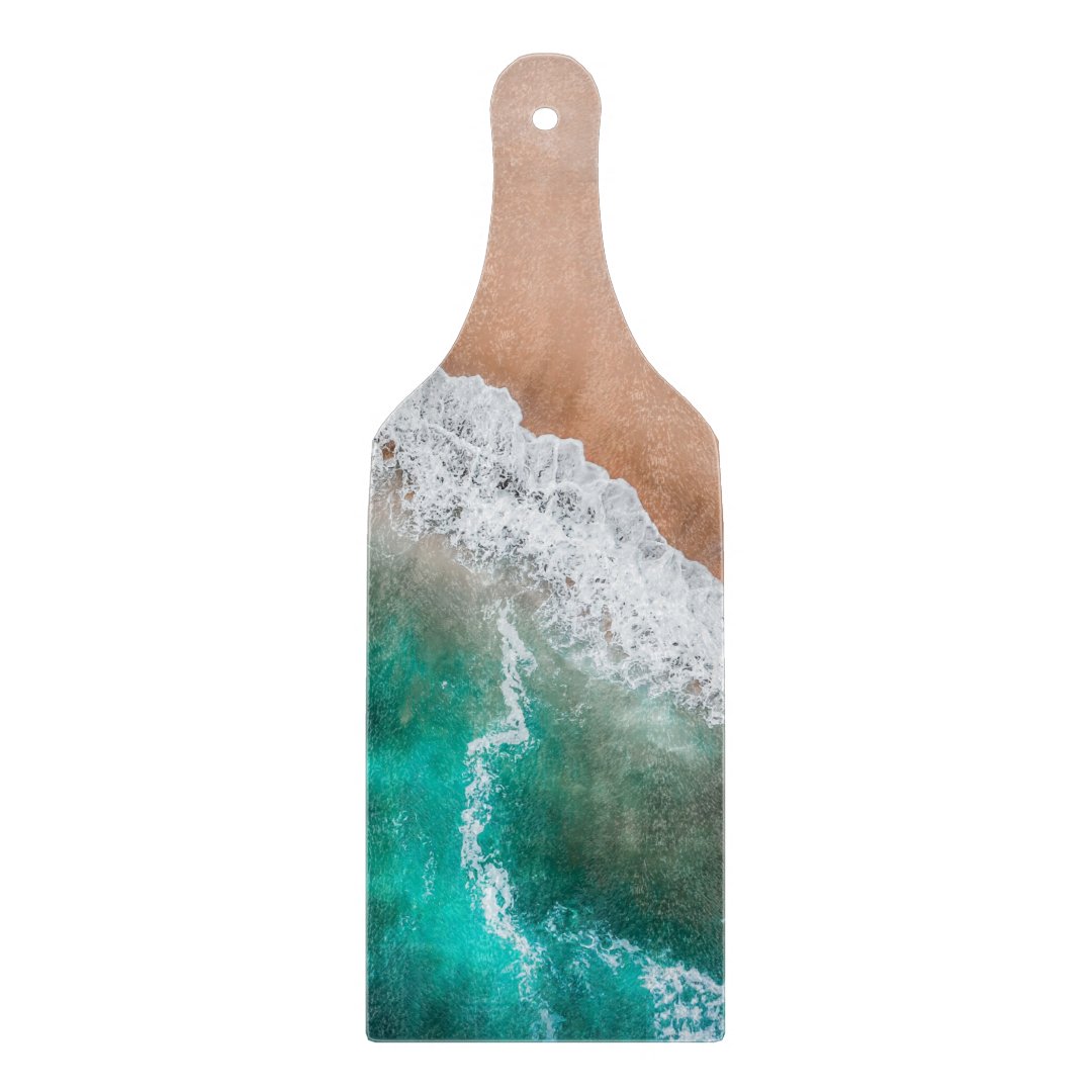 Beach ocean water on seashore sand tropical summer cutting board | Zazzle