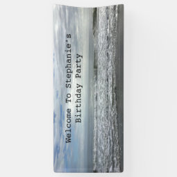 Beach Ocean Water Sky Photo Cool Birthday Party Banner | Zazzle