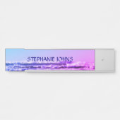 Beach Ocean Wave Monogrammed Name Water Pink Ombre Door Sign | Zazzle