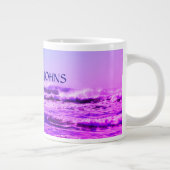 Beach Ocean Wave Monogrammed Name Water Pink Ombre Giant Coffee Mug ...