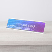 Beach Ocean Wave Monograms Custom Name Abstract Desk Name Plate | Zazzle