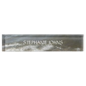 Beach Ocean Waves Monogram Custom Name Blue Water Desk Name Plate | Zazzle