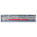 Beach Ocean Waves Monogrammed Name Red Blue Desk Name Plate | Zazzle