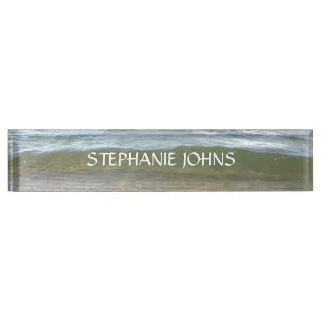 Beach Ocean Waves Water Abstract Custom Name Cute Desk Name Plate | Zazzle