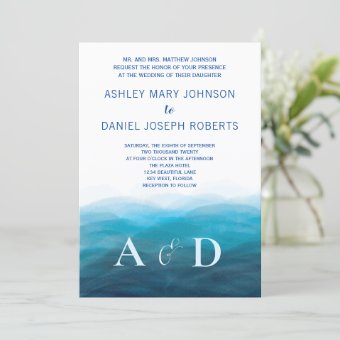 Beach Ocean Waves Wedding Invitation, Turquoise Invitation | Zazzle
