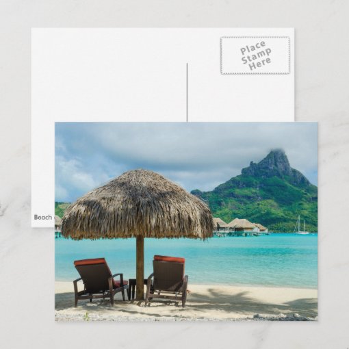 Beach on Bora Bora postcard | Zazzle