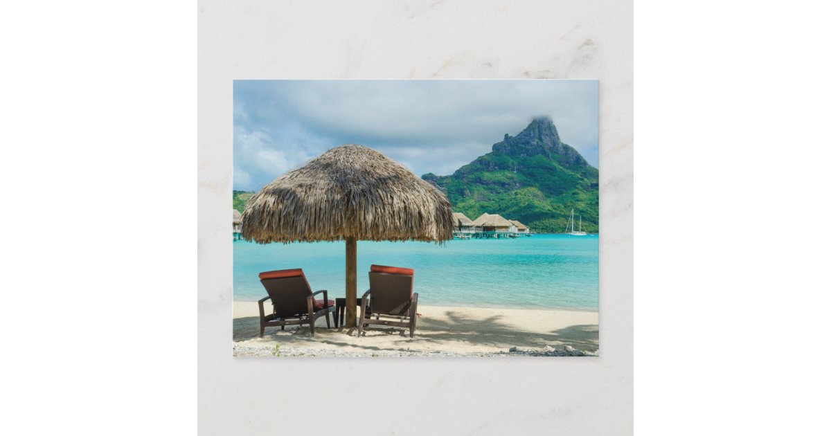 Beach on Bora Bora postcard | Zazzle