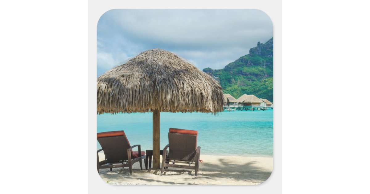 Beach on Bora Bora sticker | Zazzle