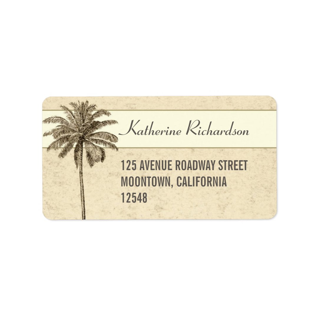beach palm tree address labels | Zazzle