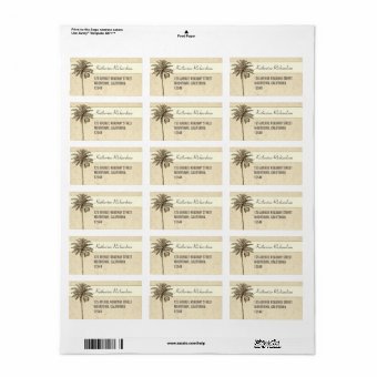 beach palm tree address labels | Zazzle