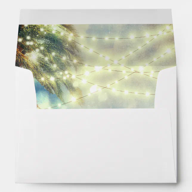 beach palm tree lights envelopes | Zazzle