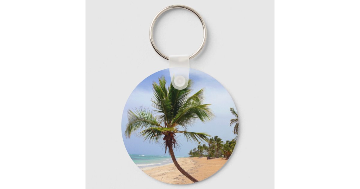 Beach Palm Trees Keychain | Zazzle
