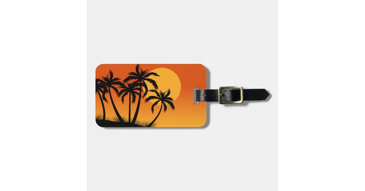 Beach Palm Trees luggage tag | Zazzle