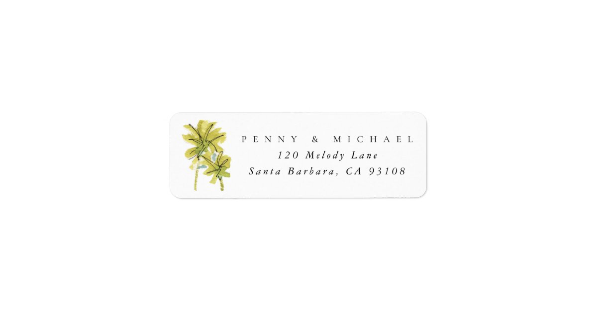 Beach Palm Trees Tropical Return Address Label | Zazzle