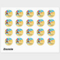 Beach party classic round sticker | Zazzle