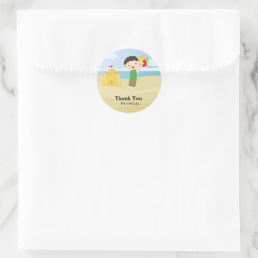 Beach Party Classic Round Sticker | Zazzle