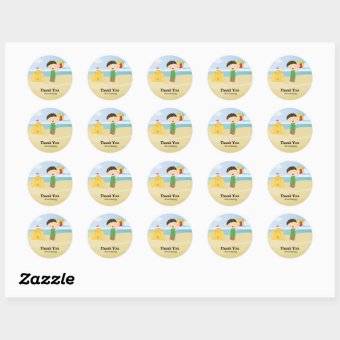 Beach Party Classic Round Sticker | Zazzle