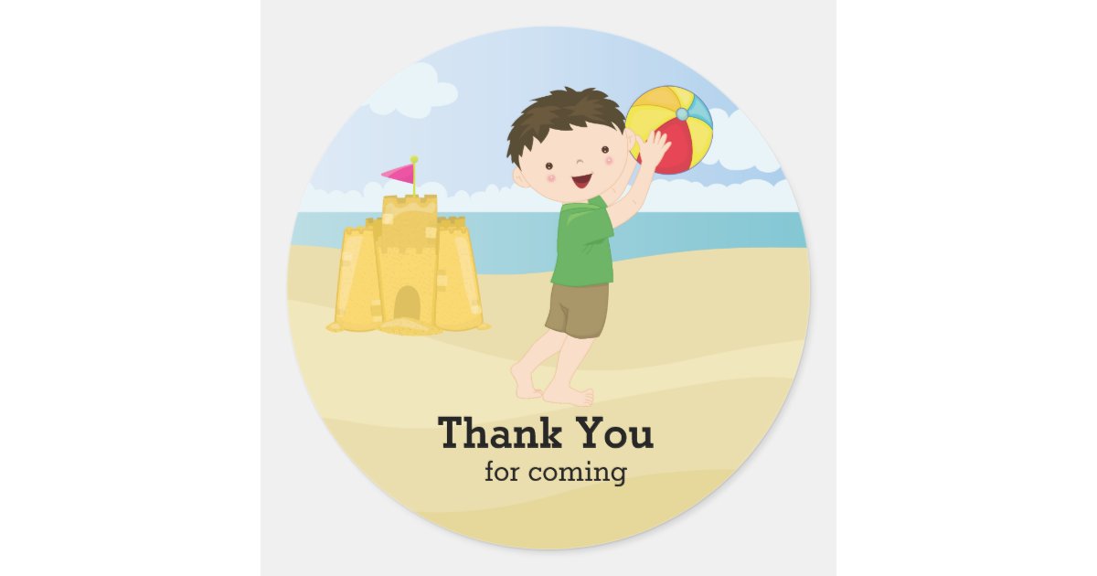 Beach Party Classic Round Sticker | Zazzle