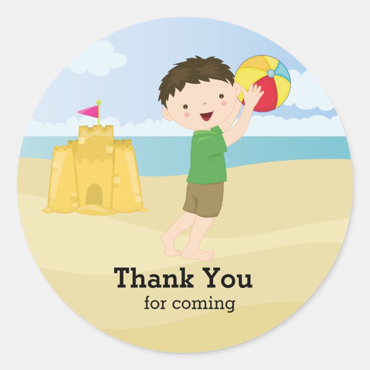 Beach Party Classic Round Sticker | Zazzle