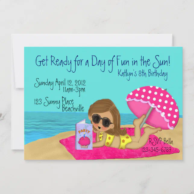 Beach Party Custom Invitations | Zazzle