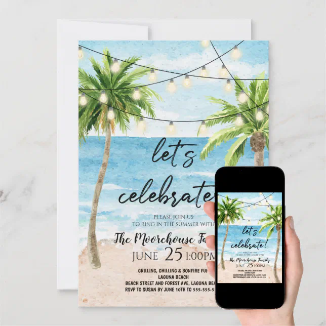 Beach Party Invitation | Zazzle