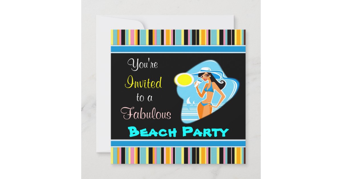 Beach Party Invitations | Zazzle