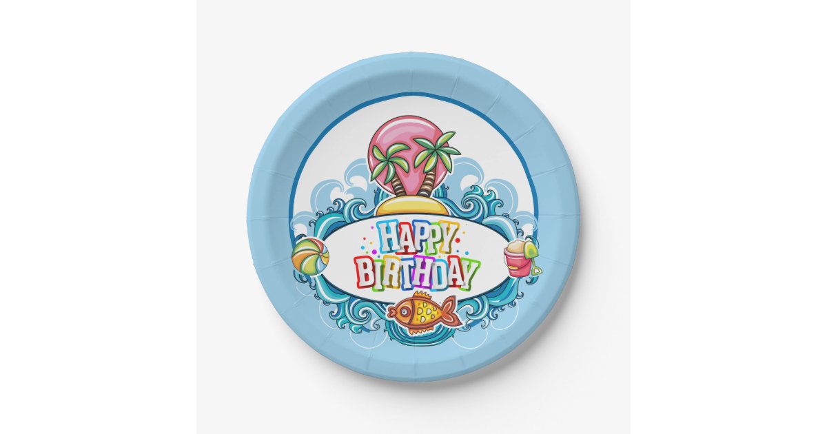 Beach Party Paper Plate | Zazzle