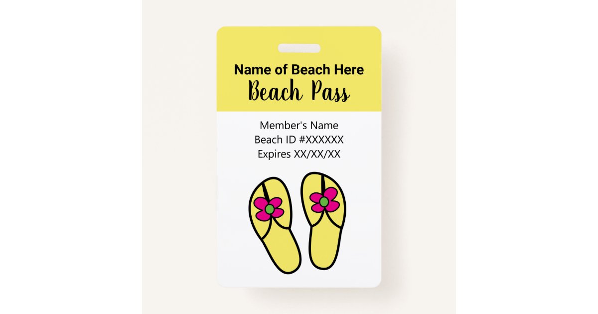 Beach Pass Badge | Zazzle
