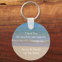 Beach Personalized Key Ring Wedding Favor | Zazzle