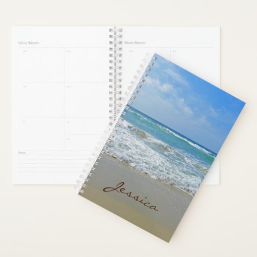 Beach Personalized Name Planner | Zazzle