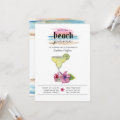 Beach Picnic Sundowner Margarita Hibiscus Birthday Invitation | Zazzle