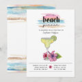 Beach Picnic Sundowner Margarita Hibiscus Birthday Invitation | Zazzle