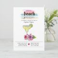 Beach Picnic Sundowner Margarita Hibiscus Birthday Invitation | Zazzle