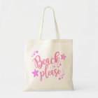 Beach Please | Pink and Orange Tote Bag | Zazzle.com