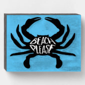 Beach Please Wooden Box Sign | Zazzle