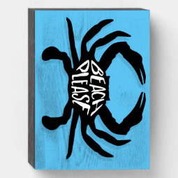 Beach Please Wooden Box Sign | Zazzle