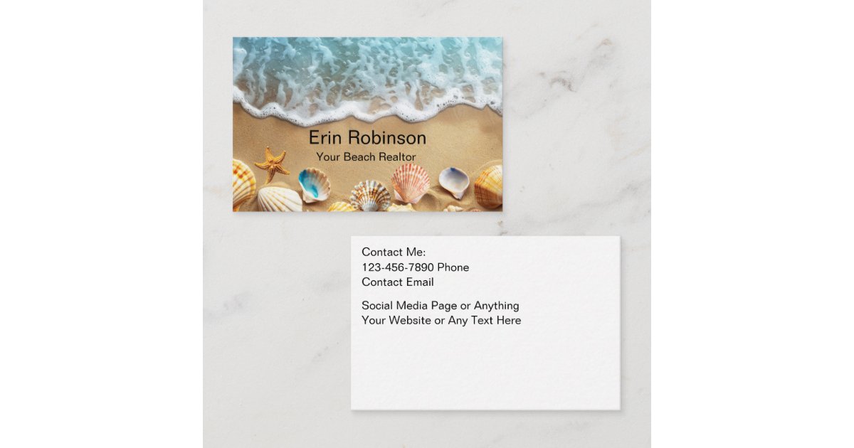 Beach Realtor Coastal Business Cards | Zazzle