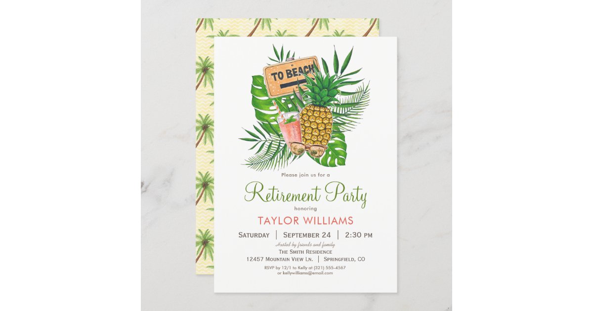 Beach Retirement Party Invitation | Zazzle
