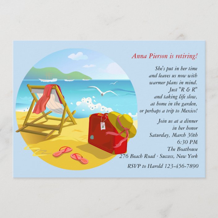 Beach Retirement Party Invitation | Zazzle.com