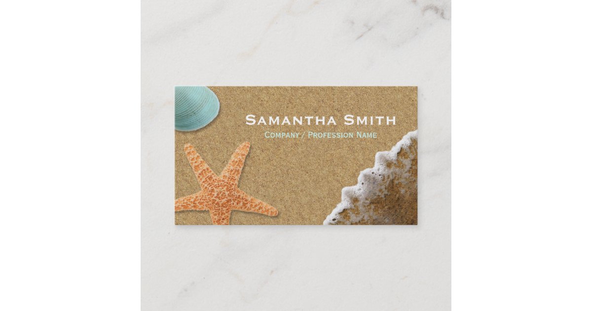 Beach Sand and Shells Business Card | Zazzle