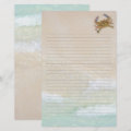 Beach Sand Blue Crab Blank Lined Writing Paper | Zazzle
