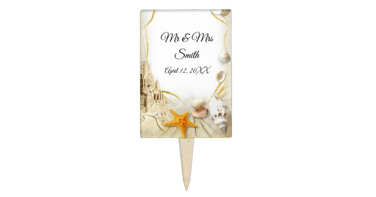 Beach Sand Castle Wedding Cake Topper | Zazzle