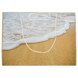 Beach Sand Peace Joy Love Christmas Large Gift Bag | Zazzle