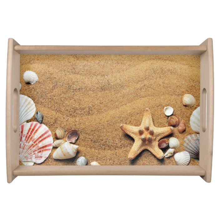 Beach Sand Shells Serving Tray | Zazzle.com