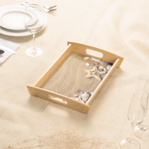 Beach Sand Shells Serving Tray | Zazzle