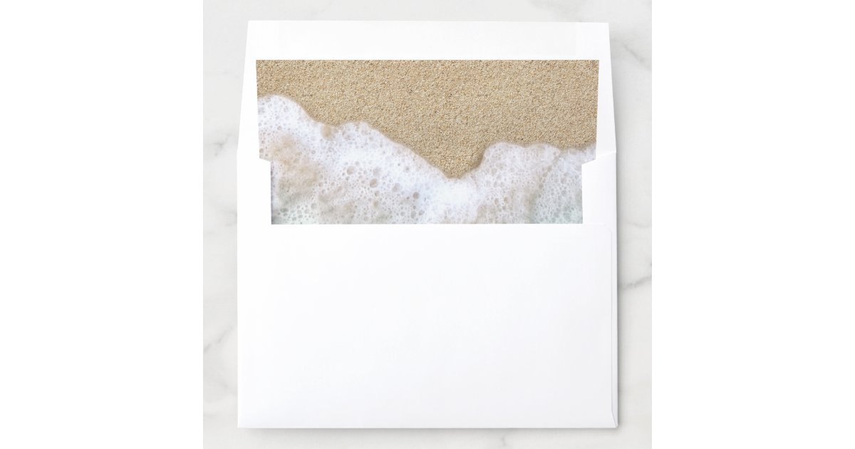 Beach Sand & Turquoise Beach Waves Envelope Liner | Zazzle