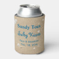 Beach Sandy Toes Salty Kisses Can Cooler | Zazzle