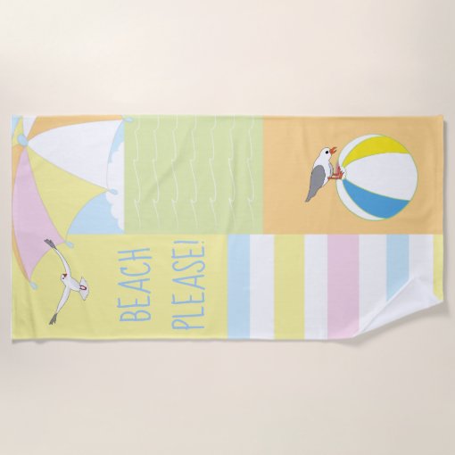 Beach Scene Animated Beach Towel | Zazzle