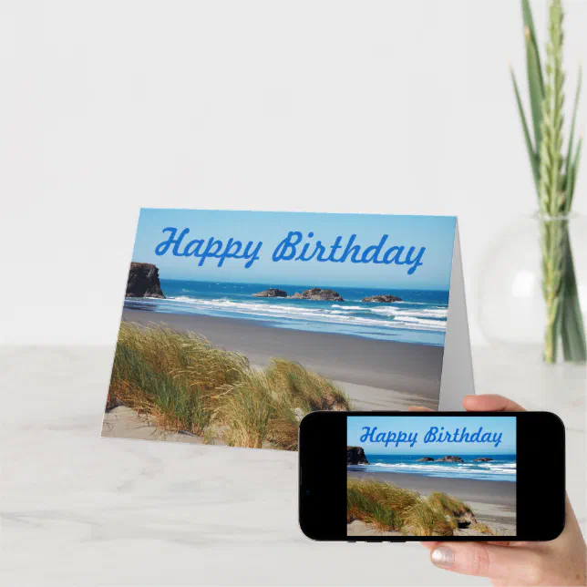 Beach scene birthday greeting card | Zazzle
